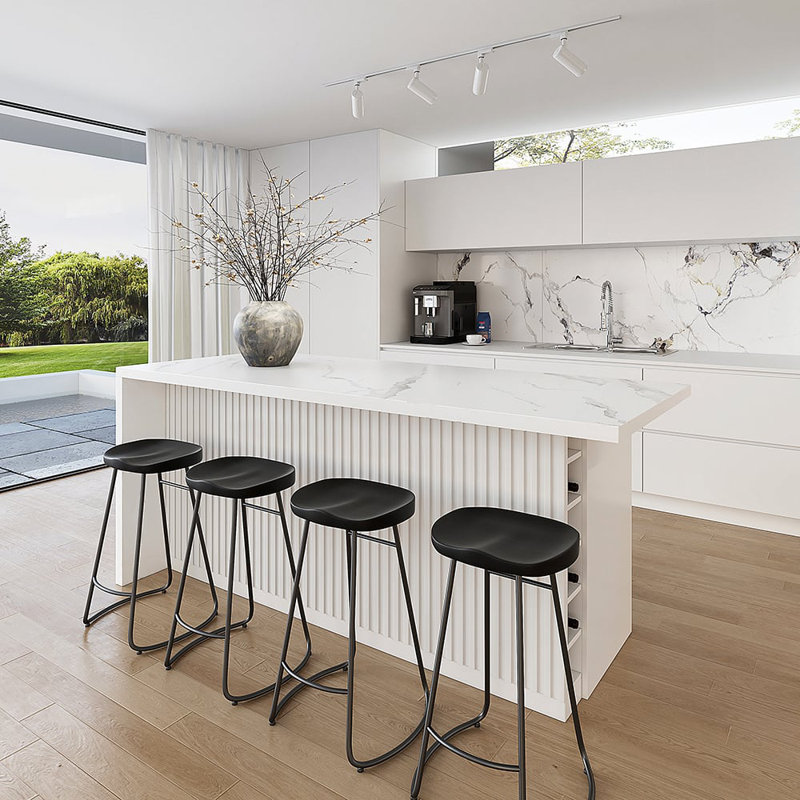 Homary 72" Modern Style Laminate Kitchen Islands with Ample Storage Space White | Wayfair